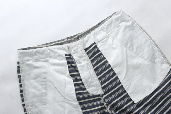 Yarn Dyed Striped Mens Summer Shorts With White Cotton Inner Lining