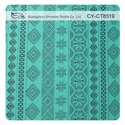 Retail cheap fabric polyester geometric lace AZO free garment material (CY-CT8519)