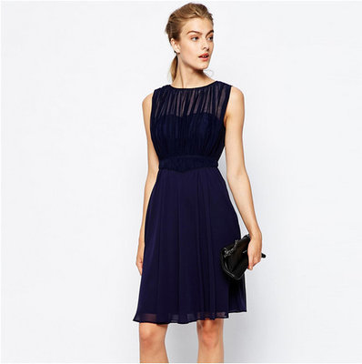 Custom Fashion Woman Sleeveless Short Club Dresses , Casual Spring Dresses