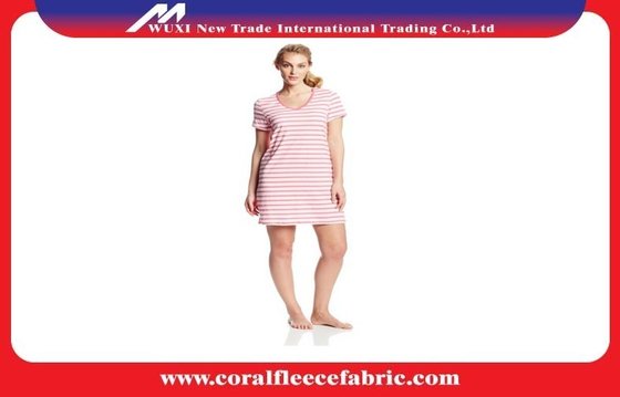 Sexy Woven Strip Cotton Adult Pajamas Women's V-Neck Sleep Long Tee Bathrobe