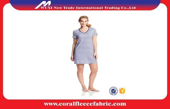 Sexy Woven Strip Cotton Adult Pajamas Women's V-Neck Sleep Long Tee Bathrobe