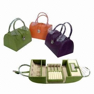 Stylish Leather Jewelry Box for Travel and Home, with Graceful Handbag Appearance
