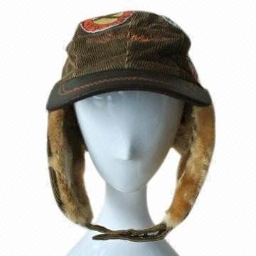 Boys Earmuffed Winter Hat, Made of 100% Cotton Corduroy Fabric