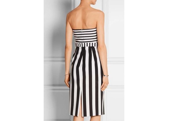 Striped Strapless Evening Party Dresses / Summer Contrasting Vertical Stripes