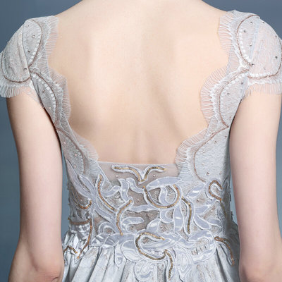 Sexy open back wedding party dresses for women , knee length wedding gowns