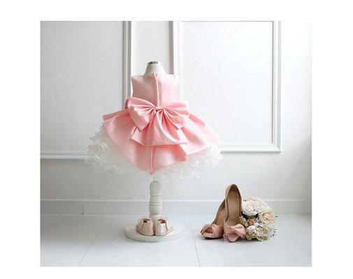 Girl Princess Kid Dress Pink Color Girls Floar Children Party dress