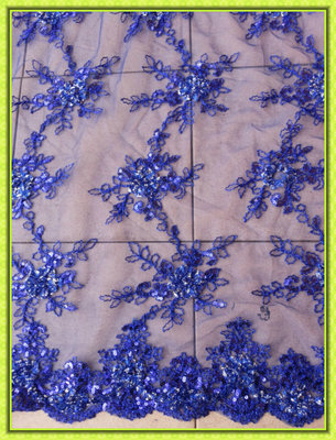 Sequins embroidery lace fabric 
