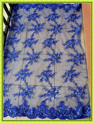Sequins embroidery lace fabric 