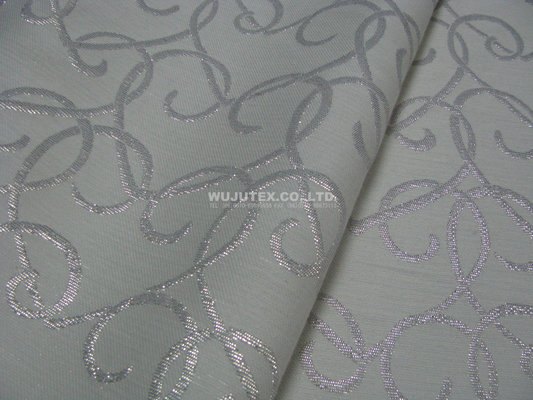 Ladies Fashion 240gsm Poly Cotton Silver Lurex Jacquard Woven Fabric for Clothes