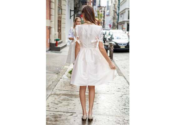 Prince Dress Casual Womens Dresses Fit And Flare Dress Cream Elbow Length Sleeves