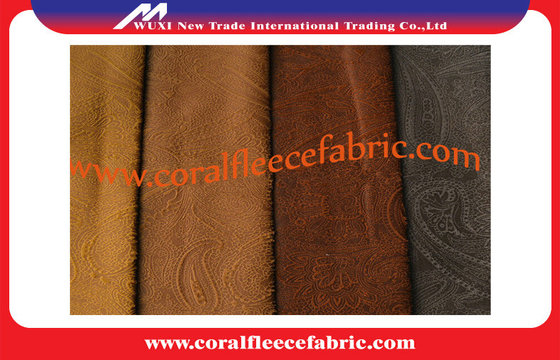 100% Polyester Furniture Faux Suede Fabric / Knitted Microfiber Upholstery Fabric
