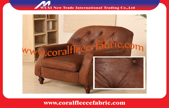 100% Polyester Furniture Faux Suede Fabric / Knitted Microfiber Upholstery Fabric