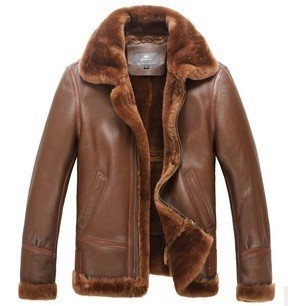 B3 Air Force safari luxury sheepskin fur leather men coat jacket