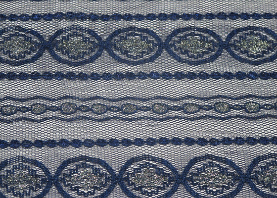Scalloped Edge Metallic Lace Fabric