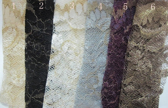 Water Soluble Metallic Gold Lace Fabric For Wedding Dress OEM / ODM CY-LW0060