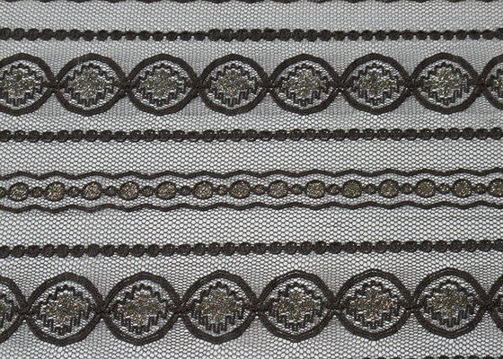 High Tenacity Metallic Lace Mesh Fabric For Upholstery 150cm Width CY-LW0208
