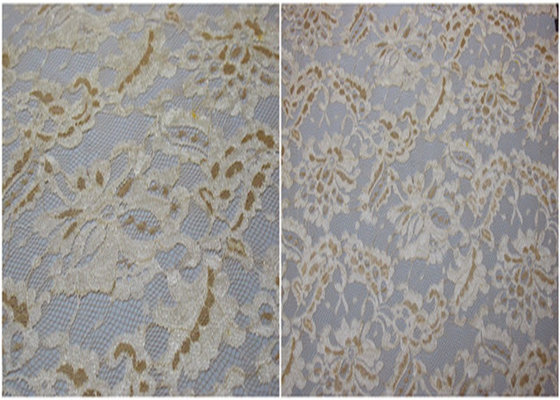 Underwear Nylon Metallic Lace Fabric Shrink-Resistant OEM / ODM CY-LW0219
