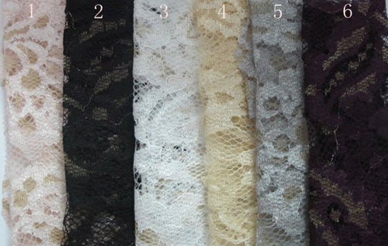 Underwear Nylon Metallic Lace Fabric Shrink-Resistant OEM / ODM CY-LW0219