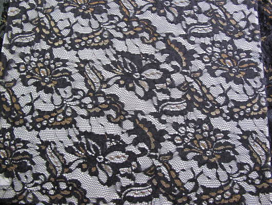 Eco Friendly Lace Metallic Nylon Fabric For Apparel Black CY-LW0219