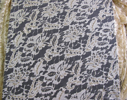 Eco Friendly Lace Metallic Nylon Fabric For Apparel Black CY-LW0219