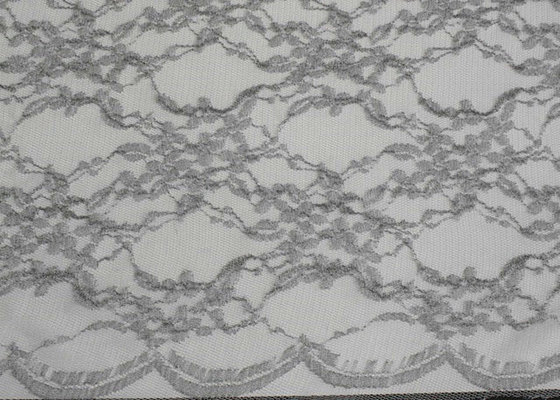 Yarn Nylon Silver Metallic Lace Fabric For Nightwear Anti-Static CY-LW0632