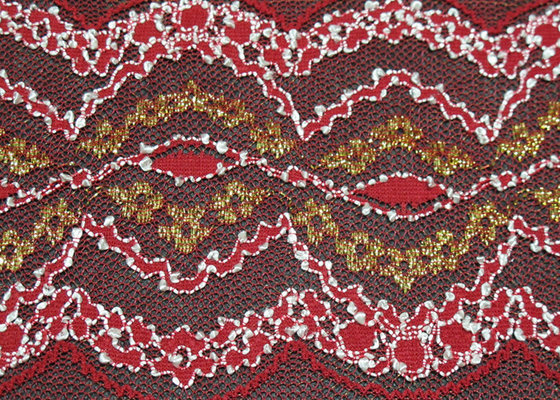 Elastic Multi Colored Lingerie Metallic Lace Fabric Anti-Static CY-LW0798