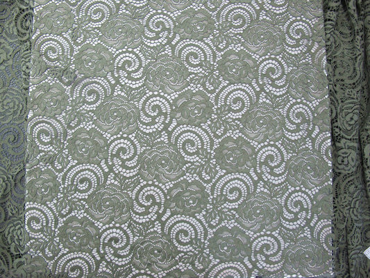 Flower Nylon Lace Fabric Knitted For Garment With Non-Stretch Lace