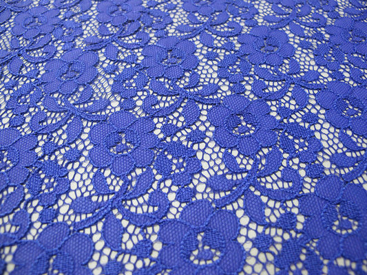 Blue Nylon Digital Lace Fabric Mini Floral For Lady Dress