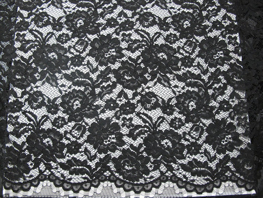 Water Soluble Heavy Corded Lace Fabric Knitted Flower With French Lace