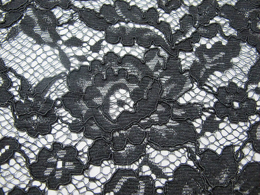 Water Soluble Heavy Corded Lace Fabric Knitted Flower With French Lace
