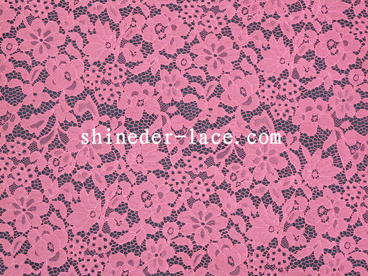 Rose Red Corded Lace Fabric Fashion Flower Design 150cm Width SYD-0132