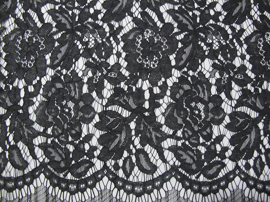 Cotton Nylon Rayon Corded Lace Fabric  