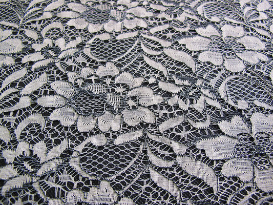 Guipure Corded Lace Fabric , Shrink-Resistant Polyester Nylon Fabric CY-LW0633