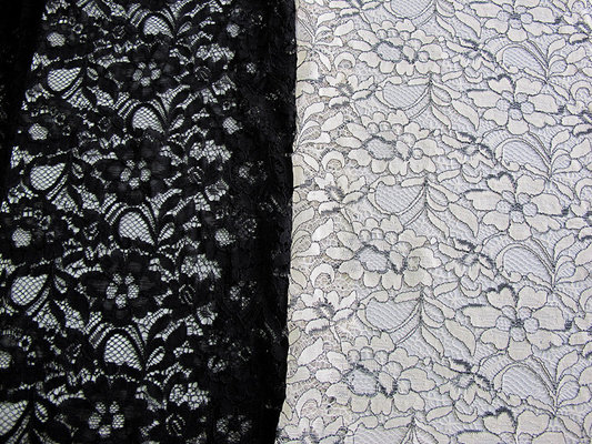 Guipure Corded Lace Fabric , Shrink-Resistant Polyester Nylon Fabric CY-LW0633