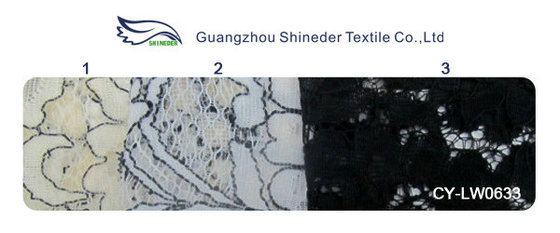 Guipure Corded Lace Fabric , Shrink-Resistant Polyester Nylon Fabric CY-LW0633