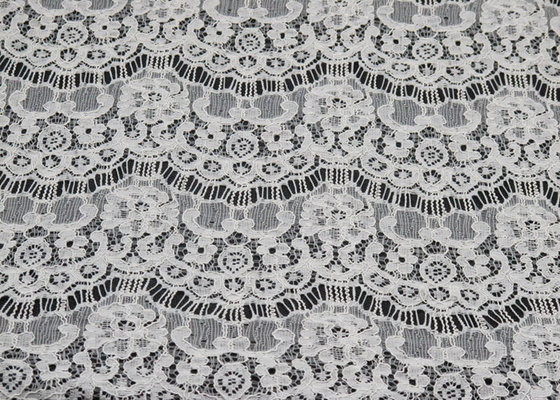 Eyelash Corded Lace Fabric Water Soluble , Stretchy Nylon Cotton Fabric CY-LW0716