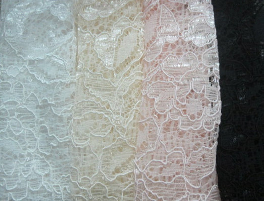 Nylon Rayon Viscose Corded Lace Fabric Jacquard Shrink-Resistant CY-LW0733