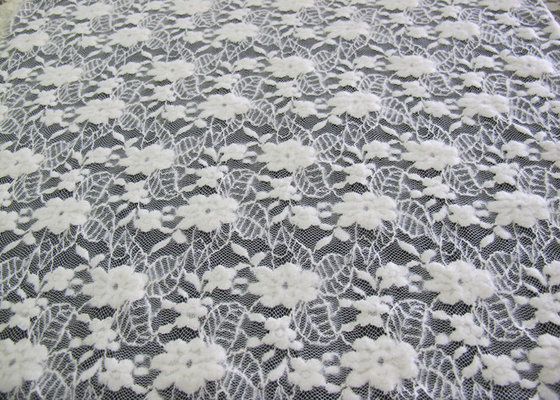 Washable Brushed Floral Lace Stretch Fabric / Nylon Cotton Spandex Fabric CY-LQ0043