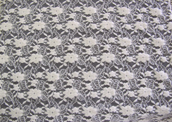 Ecological Standard White Brushed Lace Fabric For Wedding Dress CY-LQ0043