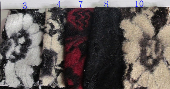 Red Brushed Elastic Lace Fabric Eco Friendly 135cm Width OEM / OMD CY-LQ0001
