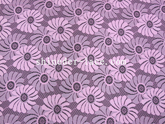 Pink Sunflower Design Stretch Lace Fabric Cute And Lovely For Girl SYD-0172