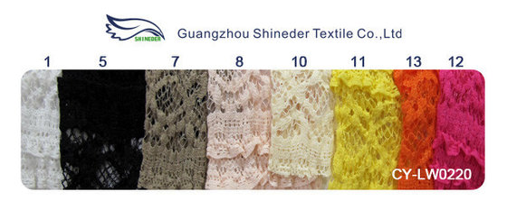 Stretch Lace 92% Nylon 8% Spandex Fabric , Beige Elastic Lace Trim CY-LW0220