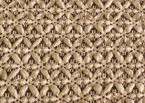 Garment Anti-Static Stretch Lace Fabric Yellow , Cotton Nylon Spandex Fabric CY-LW0631