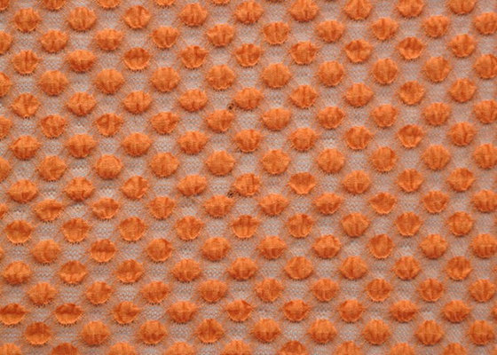 Nylon Spandex Cotton Stretch Lace Fabric Orange For Curtains SGS CY-LW0667