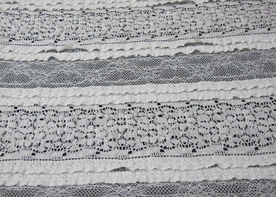 Delicate Grey Stretch Lace Fabric For Nightwear , Bedding Textile SGS CY-LW0182