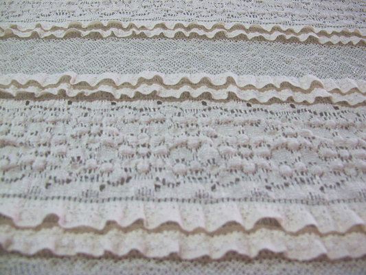 Multilayer Bridal Stretch Lace Trim Fabric Eco Friendly 50’’- 52’’ CY-LW0182