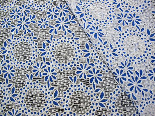 Cotton Circle Colored Polyester Lace Fabric Burnout Allover Flower Lace for Kid Clothes(CY-DK0043)