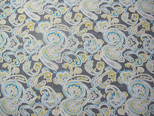 Colored Printed Polyester Lace Fabric Cotton Mesh Burnout Lace of Eco-dyeing Technics(CY-DK0042)