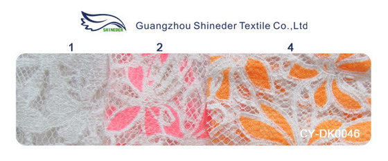 Colored Allover Cotton Polyester Lace Fabric with Burnout Flower Lace for Fashion Lady Dress(CY-DK0046)
