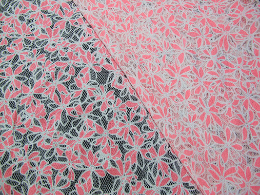 Colored Allover Cotton Polyester Lace Fabric with Burnout Flower Lace for Fashion Lady Dress(CY-DK0046)